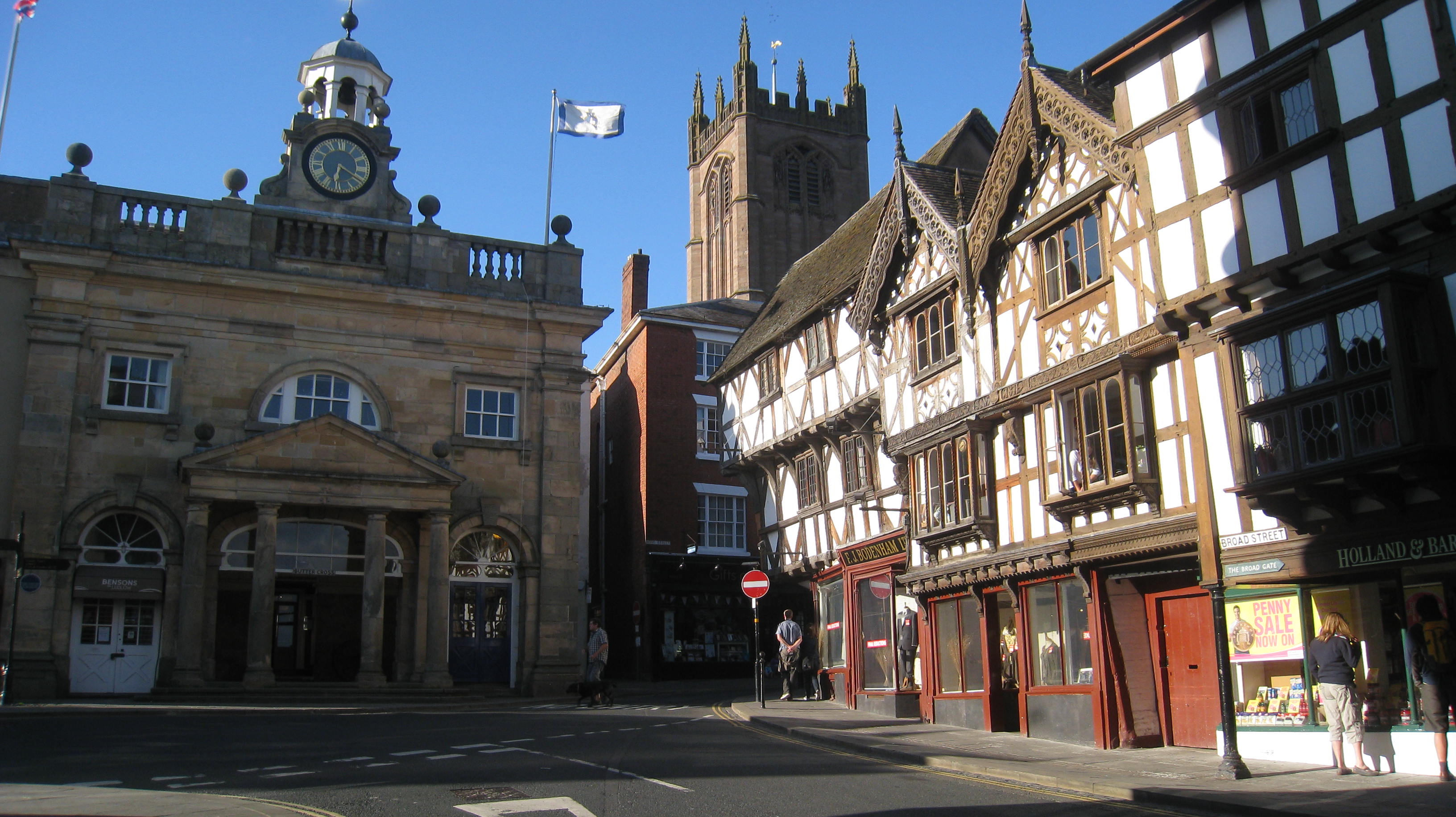 View of the Buttercross, corner of Broad Street, Ludlow | grand tour of ...